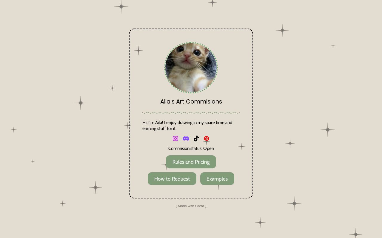 Commision Card